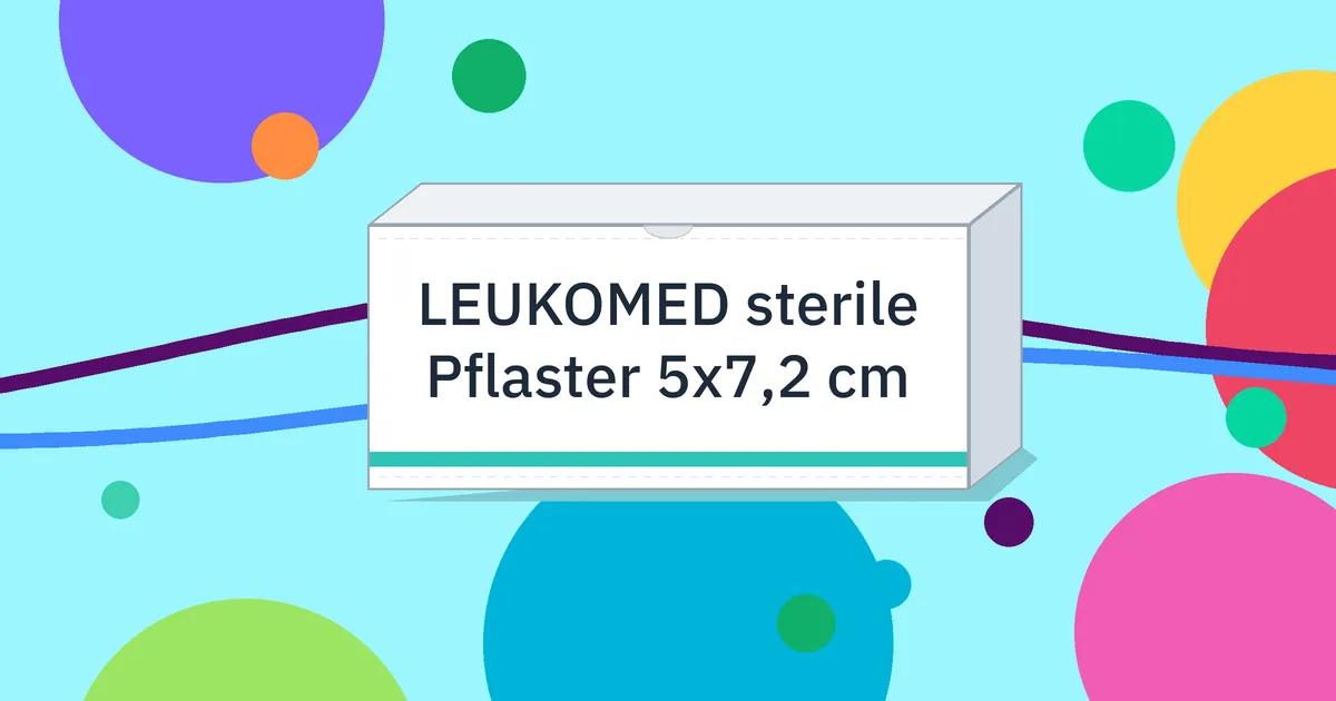 Symbolbild: Packung mit der Aufschrift LEUKOMED sterile Pflaster 5x7,2 cm (PZN 16002107) – Verfügbarkeit und Bezug in Apotheken in Frankfurt am Main