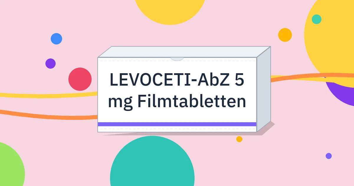 Symbolbild: Packung mit der Aufschrift LEVOCETI-AbZ 5 mg Filmtabletten (PZN 15318802) – Verfügbarkeit und Bezug in Apotheken in Frankfurt am Main