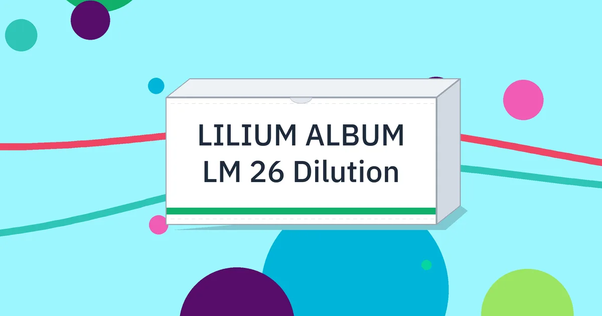 Symbolbild: Packung mit der Aufschrift LILIUM ALBUM LM 26 Dilution (PZN 12930827) – Verfügbarkeit und Bezug in Apotheken in Frankfurt am Main
