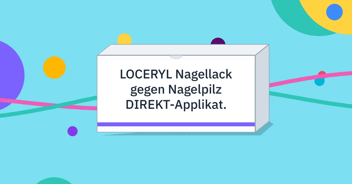Symbolbild: Packung mit der Aufschrift LOCERYL Nagellack gegen Nagelpilz DIREKT-Applikat. (PZN 17864041) – Verfügbarkeit und Bezug in Apotheken in Frankfurt am Main