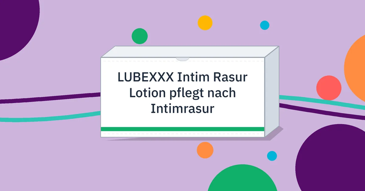 Symbolbild: Packung mit der Aufschrift LUBEXXX Intim Rasur Lotion pflegt nach Intimrasur (PZN 15881414) – Verfügbarkeit und Bezug in Apotheken in Frankfurt am Main