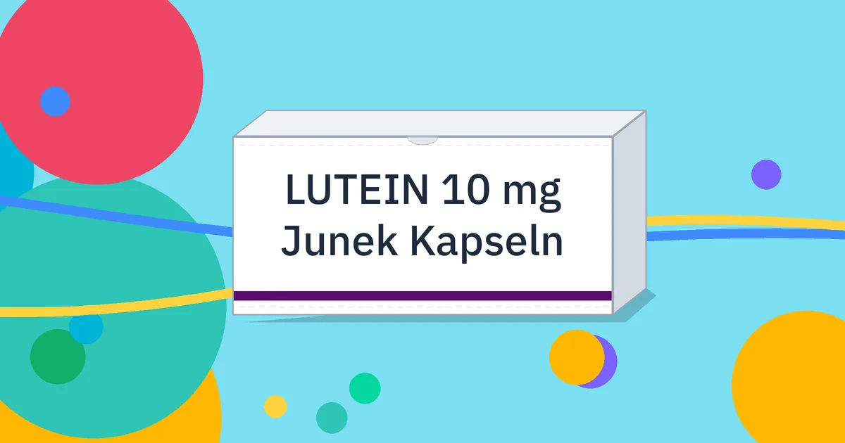 Symbolbild: Packung mit der Aufschrift LUTEIN 10 mg Junek Kapseln (PZN 10396559) – Verfügbarkeit und Bezug in Apotheken in Frankfurt am Main