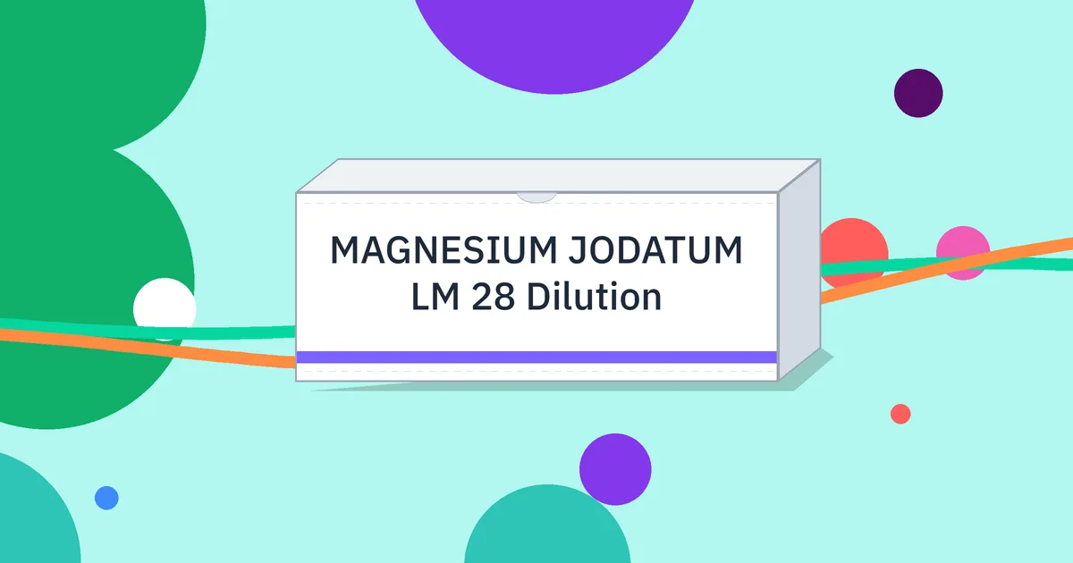 Symbolbild: Packung mit der Aufschrift MAGNESIUM JODATUM LM 28 Dilution (PZN 12938102) – Verfügbarkeit und Bezug in Apotheken in Frankfurt am Main