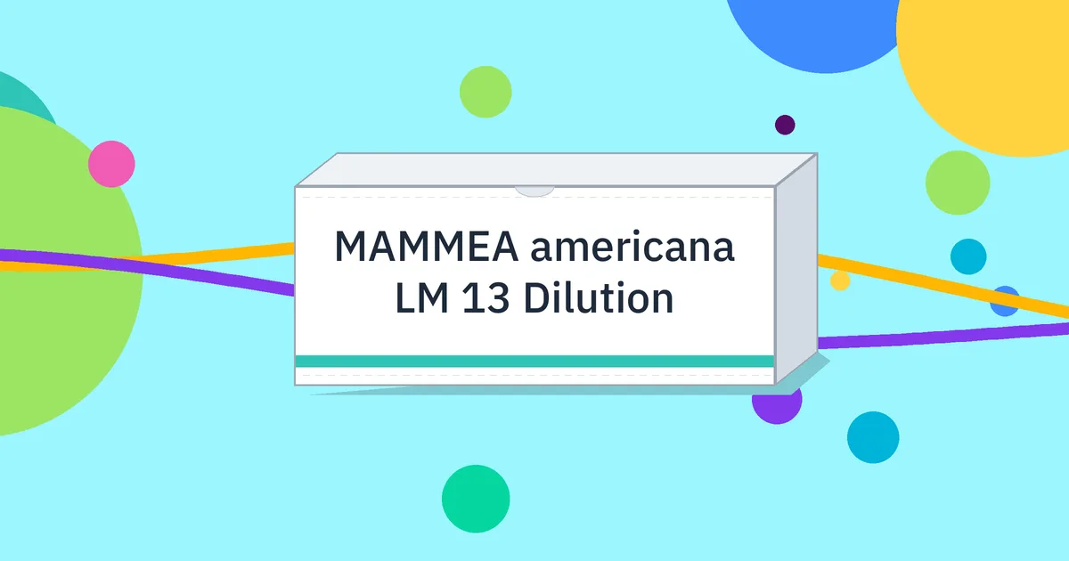 Symbolbild: Packung mit der Aufschrift MAMMEA americana LM 13 Dilution (PZN 13540347) – Verfügbarkeit und Bezug in Apotheken in Frankfurt am Main