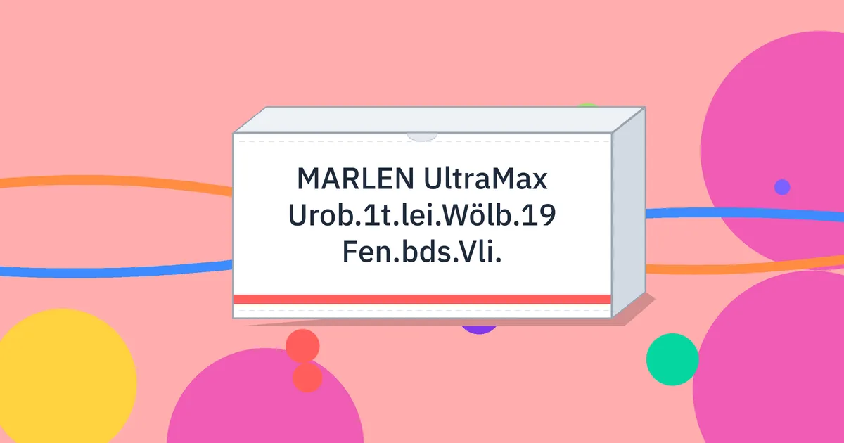 Symbolbild: Packung mit der Aufschrift MARLEN UltraMax Urob.1t.lei.Wölb.19 Fen.bds.Vli. (PZN 10741418) – Verfügbarkeit und Bezug in Apotheken in Frankfurt am Main