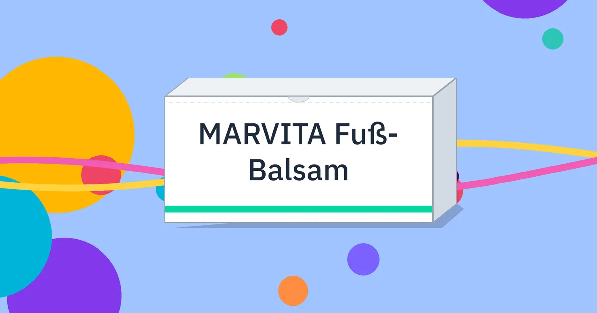 Symbolbild: Packung mit der Aufschrift MARVITA Fuß-Balsam (PZN 11728710) – Verfügbarkeit und Bezug in Apotheken in Frankfurt am Main