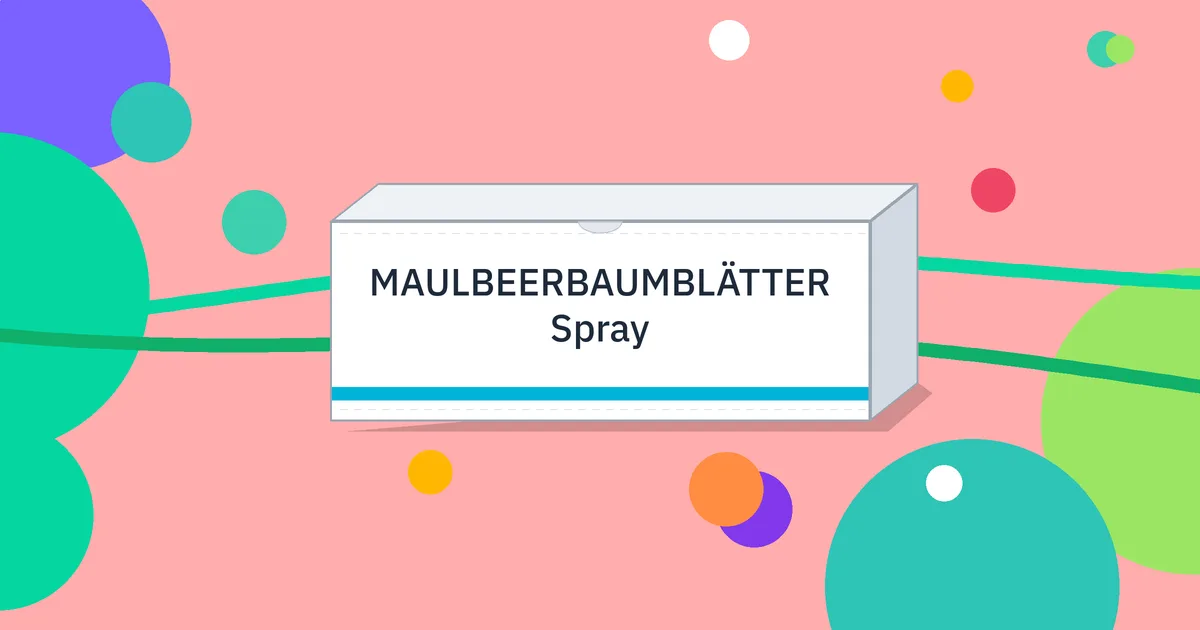 Symbolbild: Packung mit der Aufschrift MAULBEERBAUMBLÄTTER Spray (PZN 11713252) – Verfügbarkeit und Bezug in Apotheken in Frankfurt am Main