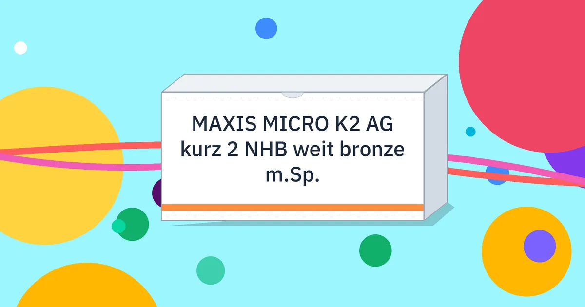 Symbolbild: Packung mit der Aufschrift MAXIS MICRO K2 AG kurz 2 NHB weit bronze m.Sp. (PZN 17673766) – Verfügbarkeit und Bezug in Apotheken in Frankfurt am Main
