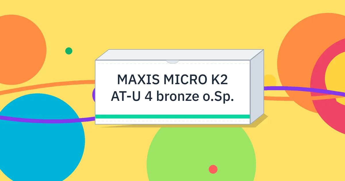 Symbolbild: Packung mit der Aufschrift MAXIS MICRO K2 AT-U 4 bronze o.Sp. (PZN 17673134) – Verfügbarkeit und Bezug in Apotheken in Frankfurt am Main