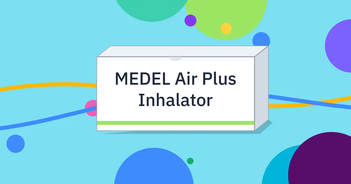 Symbolbild: Packung mit der Aufschrift MEDEL Air Plus Inhalator (PZN 16897529) – Verfügbarkeit und Bezug in Apotheken in Frankfurt am Main