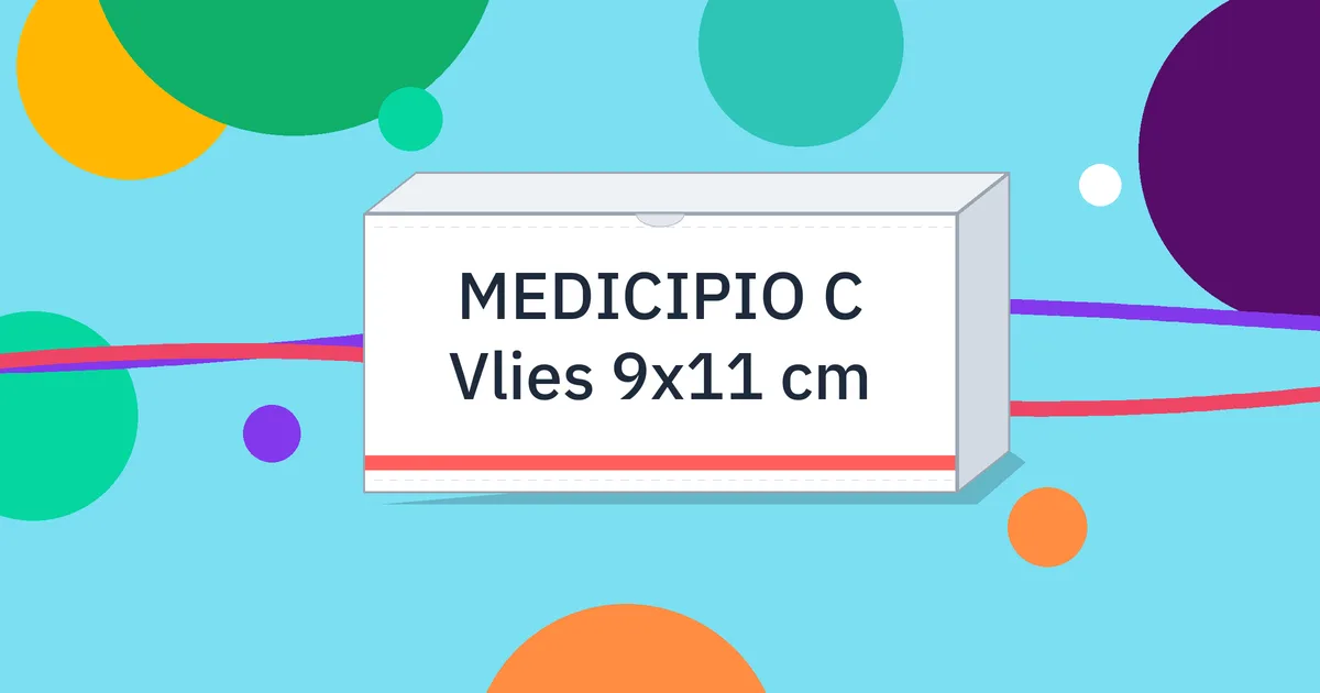 Symbolbild: Packung mit der Aufschrift MEDICIPIO C Vlies 9x11 cm (PZN 08644613) – Verfügbarkeit und Bezug in Apotheken in Frankfurt am Main