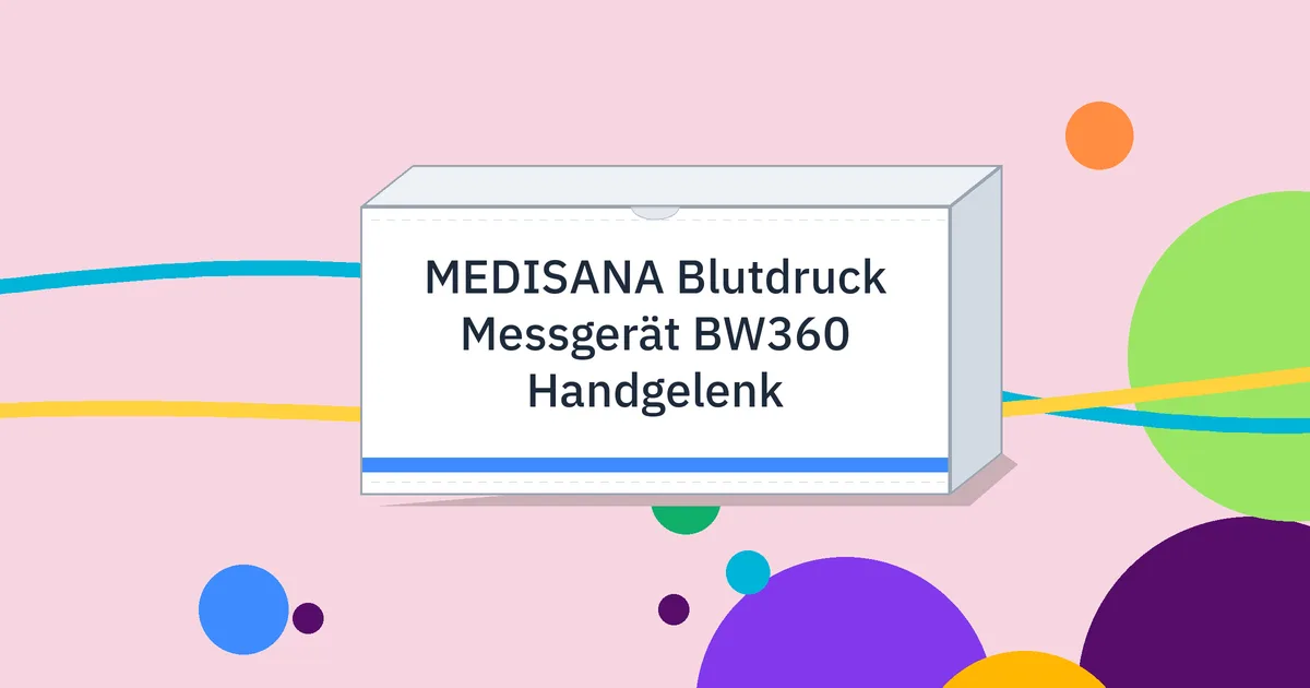 Symbolbild: Packung mit der Aufschrift MEDISANA Blutdruck Messgerät BW360 Handgelenk (PZN 19834593) – Verfügbarkeit und Bezug in Apotheken in Frankfurt am Main