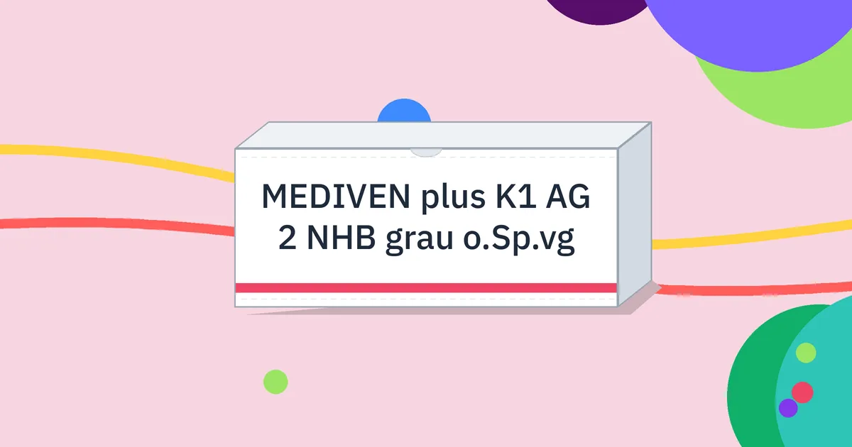 Symbolbild: Packung mit der Aufschrift MEDIVEN plus K1 AG 2 NHB grau o.Sp.vg (PZN 18938008) – Verfügbarkeit und Bezug in Apotheken in Frankfurt am Main