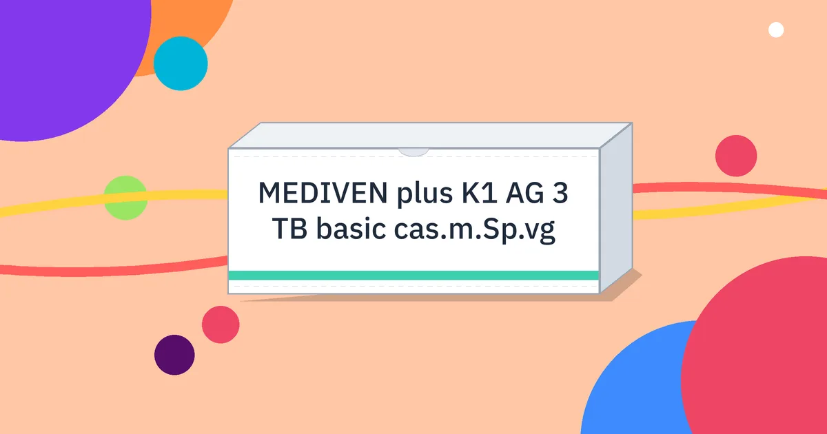 Symbolbild: Packung mit der Aufschrift MEDIVEN plus K1 AG 3 TB basic cas.m.Sp.vg (PZN 15057224) – Verfügbarkeit und Bezug in Apotheken in Frankfurt am Main