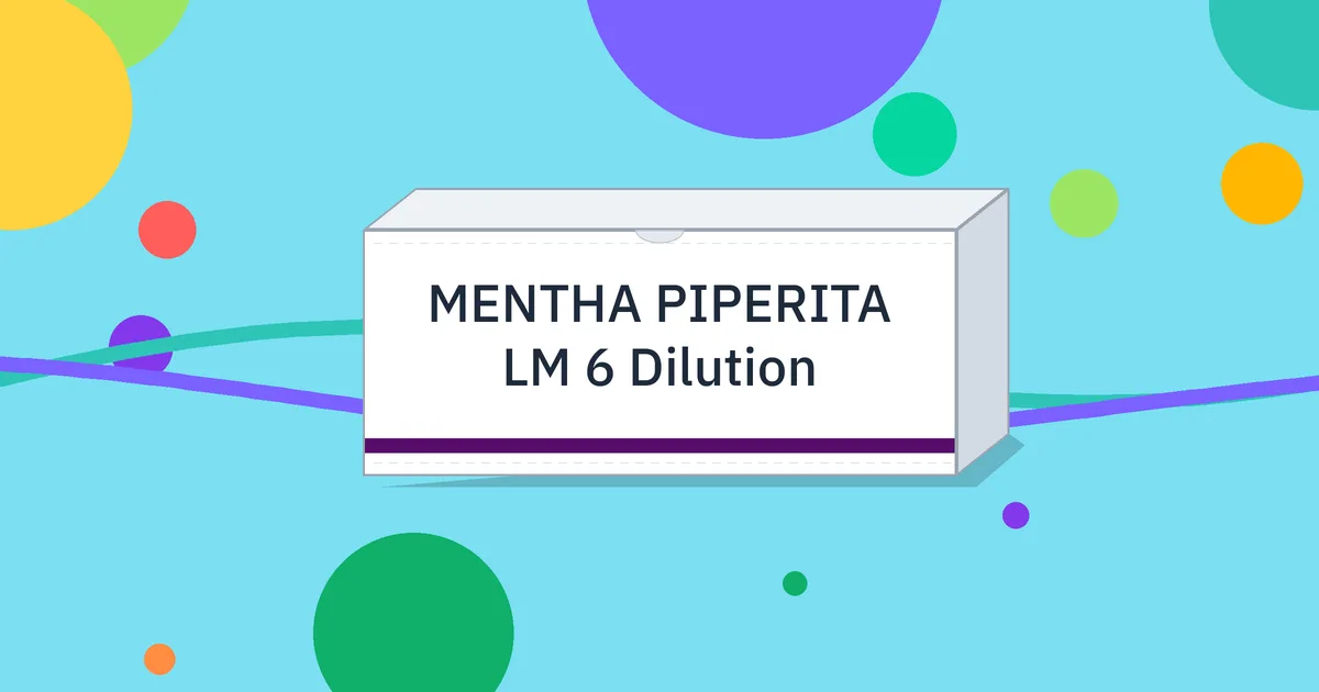 Symbolbild: Packung mit der Aufschrift MENTHA PIPERITA LM 6 Dilution (PZN 13604113) – Verfügbarkeit und Bezug in Apotheken in Frankfurt am Main