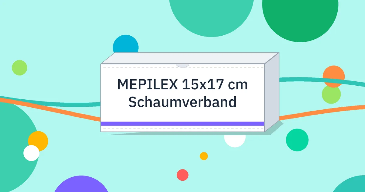 Symbolbild: Packung mit der Aufschrift MEPILEX 15x17 cm Schaumverband (PZN 17832383) – Verfügbarkeit und Bezug in Apotheken in Frankfurt am Main
