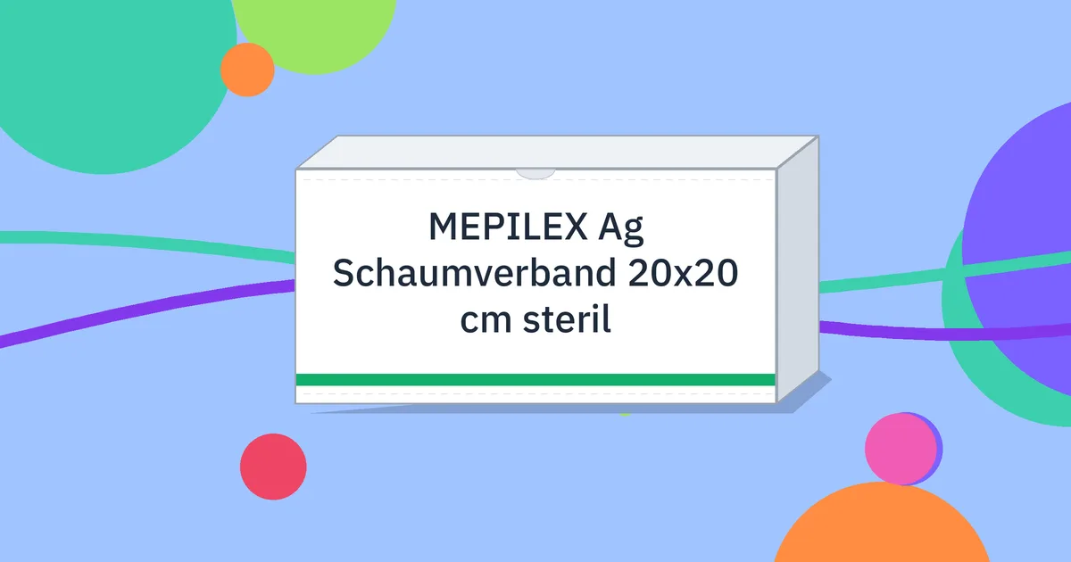 Symbolbild: Packung mit der Aufschrift MEPILEX Ag Schaumverband 20x20 cm steril (PZN 18052055) – Verfügbarkeit und Bezug in Apotheken in Frankfurt am Main