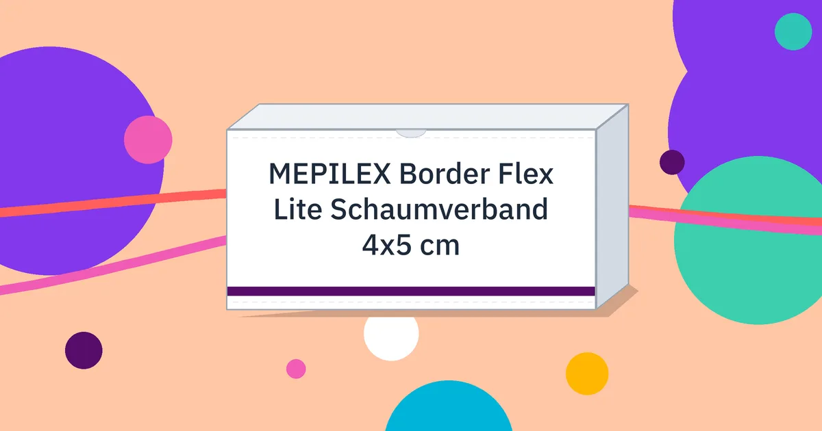 Symbolbild: Packung mit der Aufschrift MEPILEX Border Flex Lite Schaumverband 4x5 cm (PZN 18900247) – Verfügbarkeit und Bezug in Apotheken in Frankfurt am Main