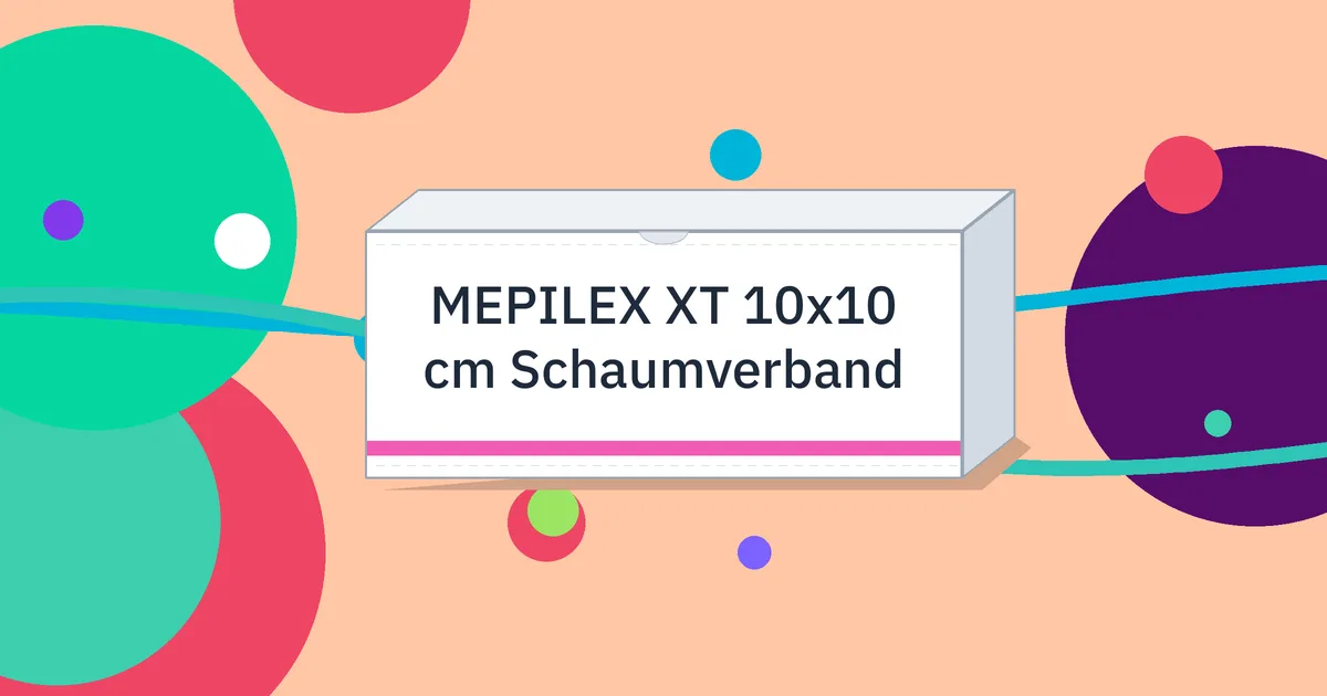 Symbolbild: Packung mit der Aufschrift MEPILEX XT 10x10 cm Schaumverband (PZN 11147261) – Verfügbarkeit und Bezug in Apotheken in Frankfurt am Main