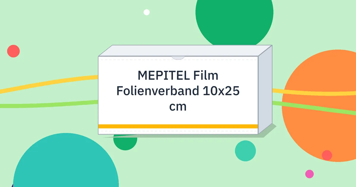 Symbolbild: Packung mit der Aufschrift MEPITEL Film Folienverband 10x25 cm (PZN 04107373) – Verfügbarkeit und Bezug in Apotheken in Frankfurt am Main