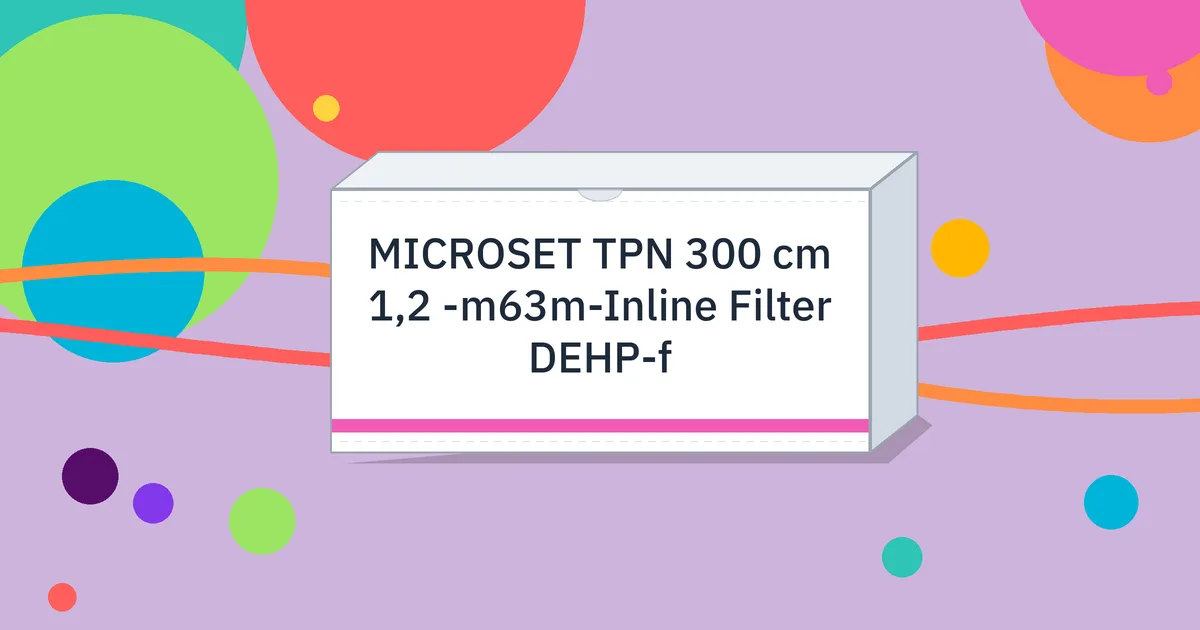 Symbolbild: Packung mit der Aufschrift MICROSET TPN 300 cm 1,2 -m63m-Inline Filter DEHP-f (PZN 16776240) – Verfügbarkeit und Bezug in Apotheken in Frankfurt am Main