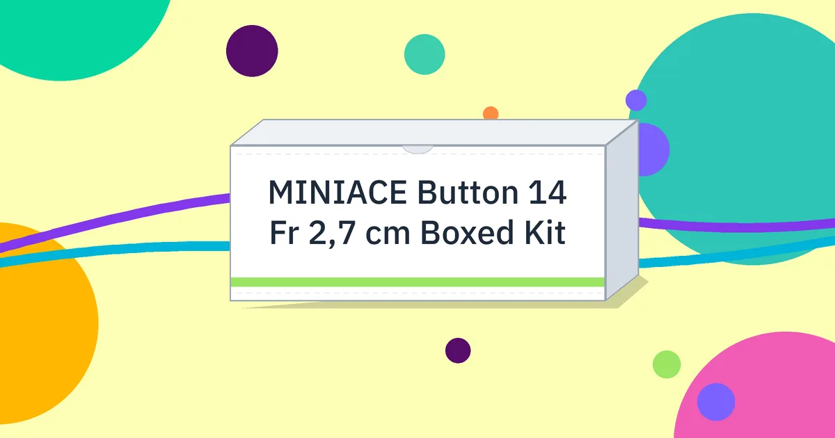 Symbolbild: Packung mit der Aufschrift MINIACE Button 14 Fr 2,7 cm Boxed Kit (PZN 16954061) – Verfügbarkeit und Bezug in Apotheken in Frankfurt am Main