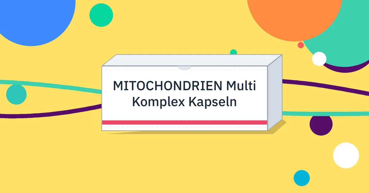 Symbolbild: Packung mit der Aufschrift MITOCHONDRIEN Multi Komplex Kapseln (PZN 19104570) – Verfügbarkeit und Bezug in Apotheken in Frankfurt am Main