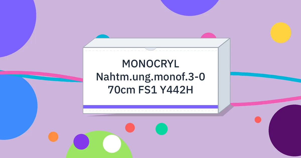 Symbolbild: Packung mit der Aufschrift MONOCRYL Nahtm.ung.monof.3-0 70cm FS1 Y442H (PZN 14133785) – Verfügbarkeit und Bezug in Apotheken in Frankfurt am Main