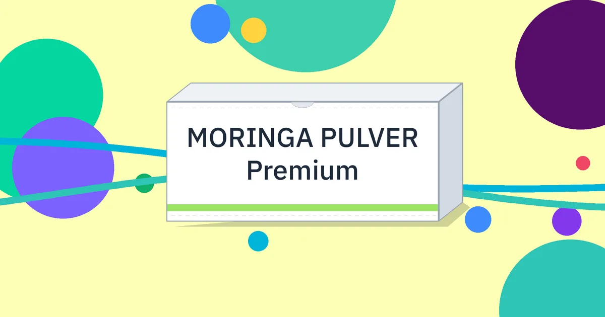 Symbolbild: Packung mit der Aufschrift MORINGA PULVER Premium (PZN 19723511) – Verfügbarkeit und Bezug in Apotheken in Frankfurt am Main