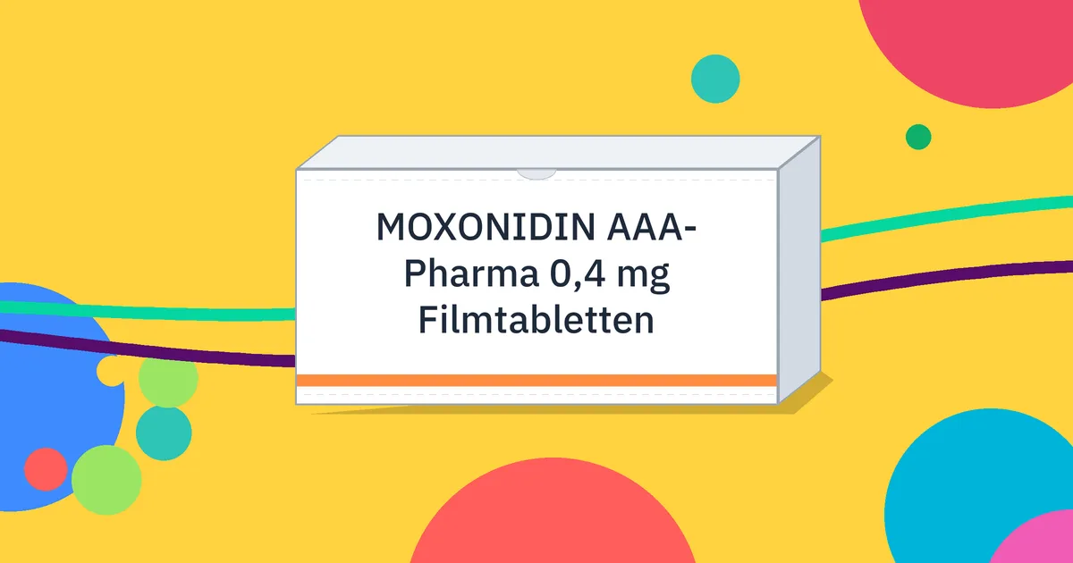 Symbolbild: Packung mit der Aufschrift MOXONIDIN AAA-Pharma 0,4 mg Filmtabletten (PZN 04411622) – Verfügbarkeit und Bezug in Apotheken in Frankfurt am Main