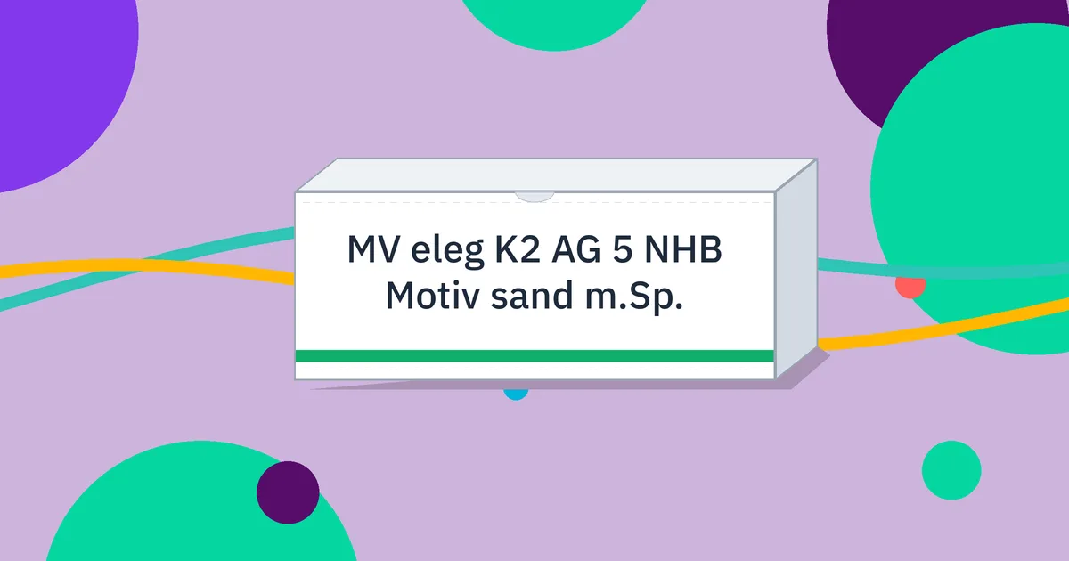 Symbolbild: Packung mit der Aufschrift MV eleg K2 AG 5 NHB Motiv sand m.Sp. (PZN 18930082) – Verfügbarkeit und Bezug in Apotheken in Frankfurt am Main