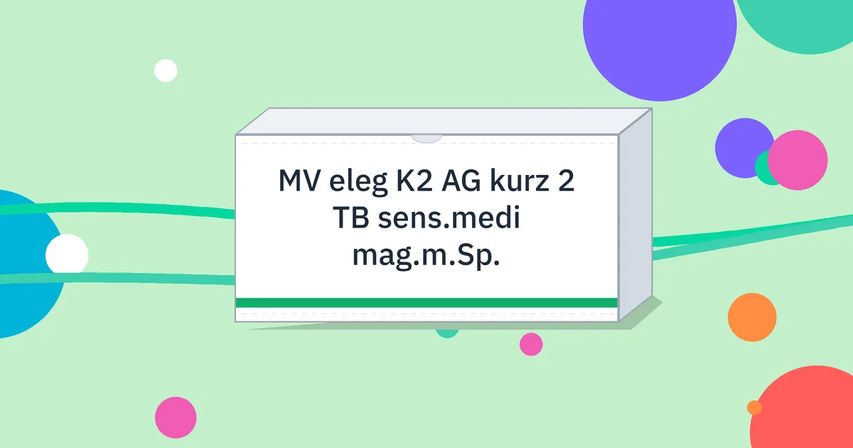 Symbolbild: Packung mit der Aufschrift MV eleg K2 AG kurz 2 TB sens.medi mag.m.Sp. (PZN 14636322) – Verfügbarkeit und Bezug in Apotheken in Frankfurt am Main