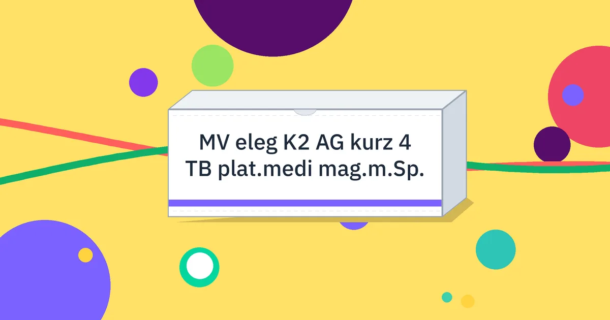 Symbolbild: Packung mit der Aufschrift MV eleg K2 AG kurz 4 TB plat.medi mag.m.Sp. (PZN 14634837) – Verfügbarkeit und Bezug in Apotheken in Frankfurt am Main