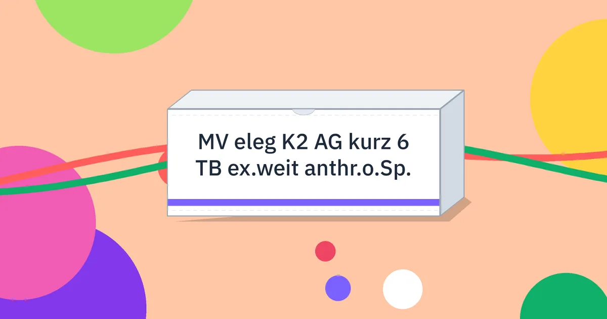 Symbolbild: Packung mit der Aufschrift MV eleg K2 AG kurz 6 TB ex.weit anthr.o.Sp. (PZN 09879867) – Verfügbarkeit und Bezug in Apotheken in Frankfurt am Main