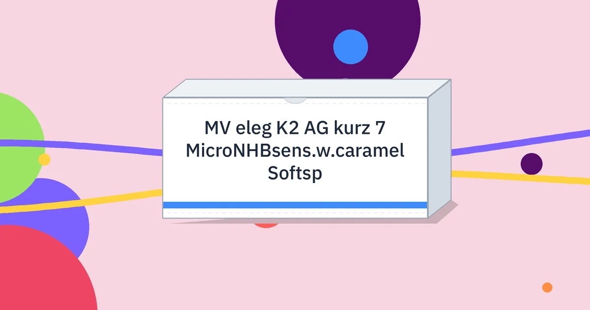 Symbolbild: Packung mit der Aufschrift MV eleg K2 AG kurz 7 MicroNHBsens.w.caramel Softsp (PZN 16069962) – Verfügbarkeit und Bezug in Apotheken in Frankfurt am Main