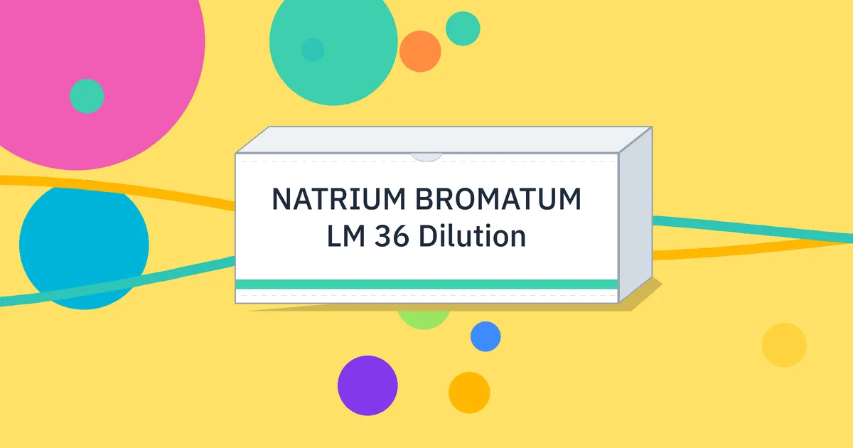 Symbolbild: Packung mit der Aufschrift NATRIUM BROMATUM LM 36 Dilution (PZN 12961437) – Verfügbarkeit und Bezug in Apotheken in Frankfurt am Main