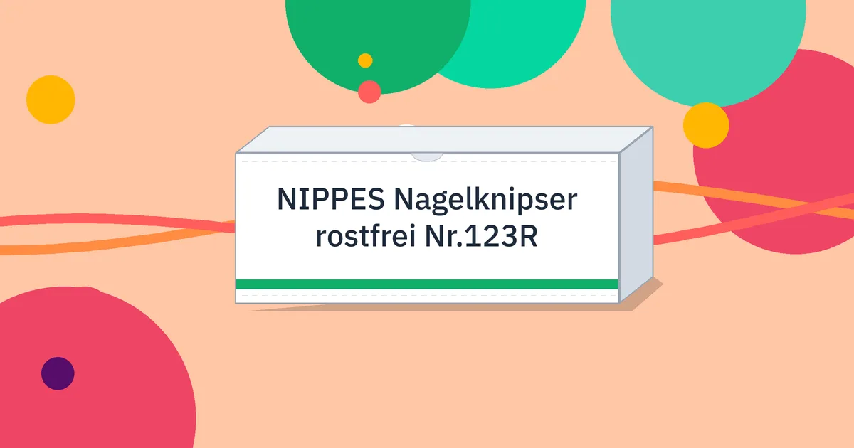 Symbolbild: Packung mit der Aufschrift NIPPES Nagelknipser rostfrei Nr.123R (PZN 09510518) – Verfügbarkeit und Bezug in Apotheken in Frankfurt am Main