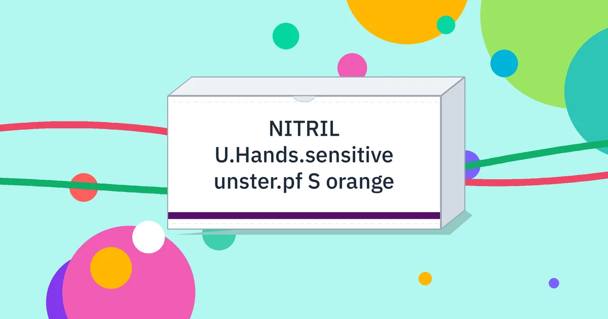 Symbolbild: Packung mit der Aufschrift NITRIL U.Hands.sensitive unster.pf S orange (PZN 11306802) – Verfügbarkeit und Bezug in Apotheken in Frankfurt am Main