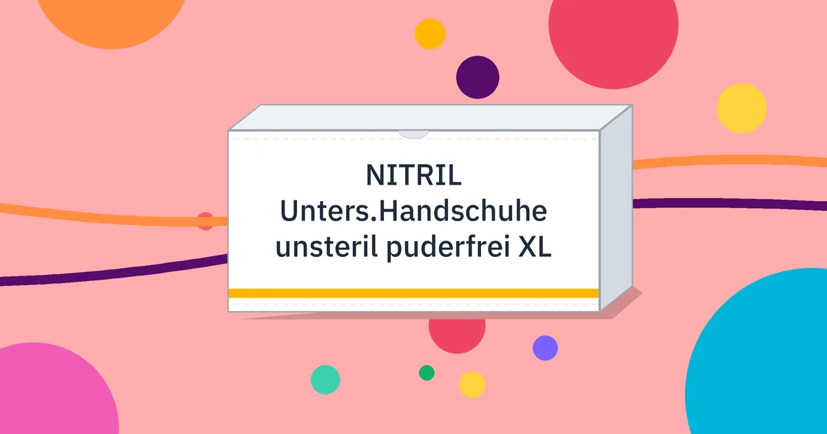 Symbolbild: Packung mit der Aufschrift NITRIL Unters.Handschuhe unsteril puderfrei XL (PZN 16931597) – Verfügbarkeit und Bezug in Apotheken in Frankfurt am Main