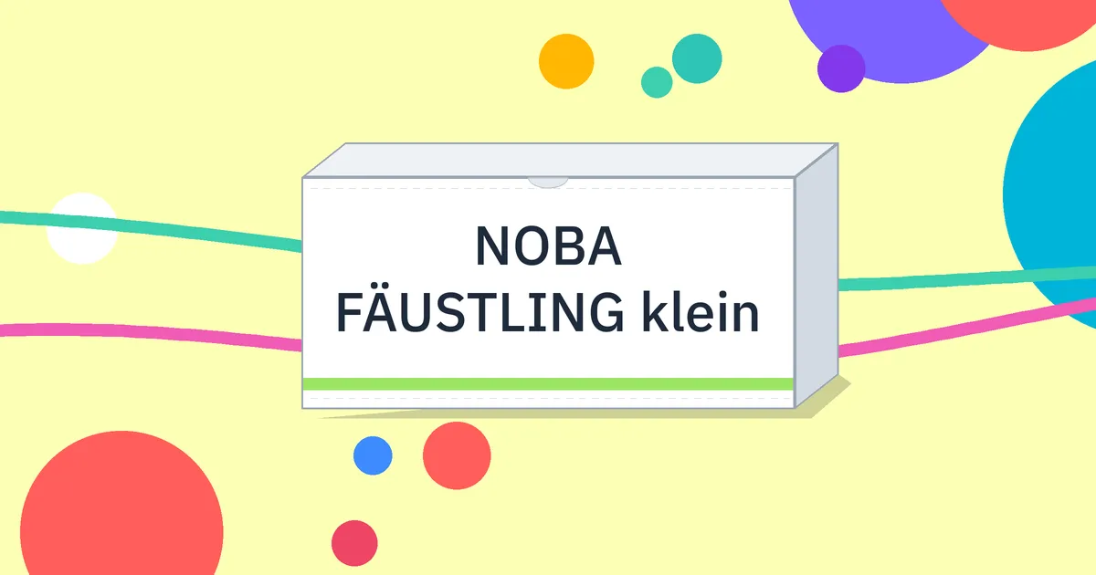 Symbolbild: Packung mit der Aufschrift NOBA FÄUSTLING klein (PZN 00031868) – Verfügbarkeit und Bezug in Apotheken in Frankfurt am Main