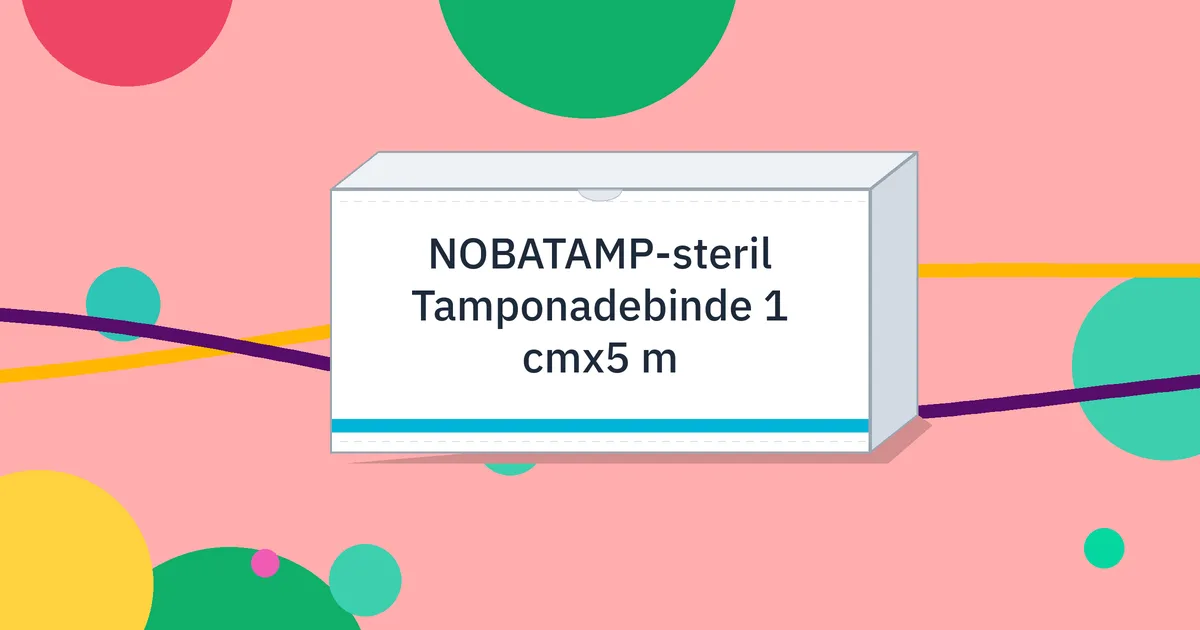 Symbolbild: Packung mit der Aufschrift NOBATAMP-steril Tamponadebinde 1 cmx5 m (PZN 00032833) – Verfügbarkeit und Bezug in Apotheken in Frankfurt am Main