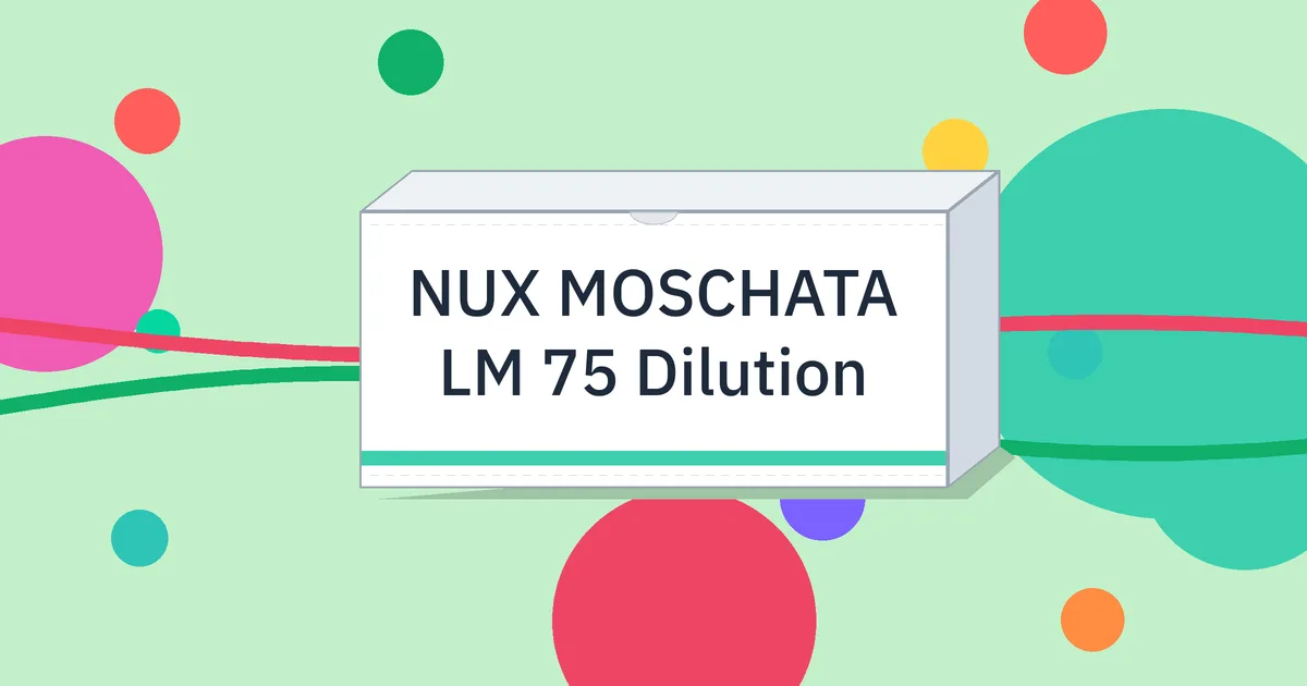 Symbolbild: Packung mit der Aufschrift NUX MOSCHATA LM 75 Dilution (PZN 12970229) – Verfügbarkeit und Bezug in Apotheken in Frankfurt am Main