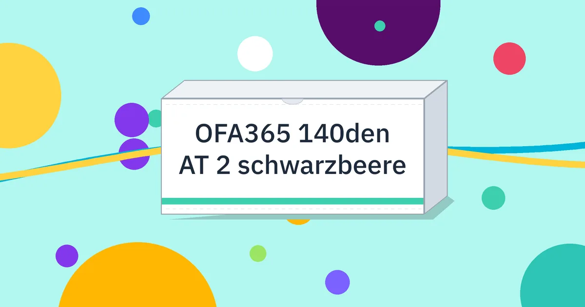 Symbolbild: Packung mit der Aufschrift OFA365 140den AT 2 schwarzbeere (PZN 16723249) – Verfügbarkeit und Bezug in Apotheken in Frankfurt am Main