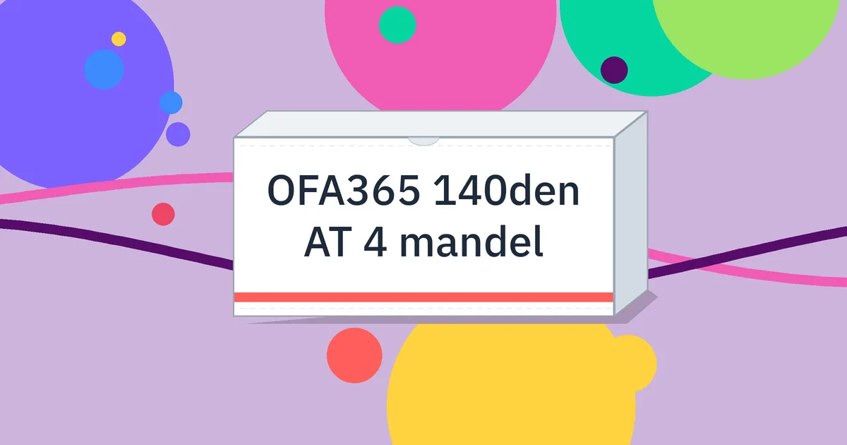 Symbolbild: Packung mit der Aufschrift OFA365 140den AT 4 mandel (PZN 16723350) – Verfügbarkeit und Bezug in Apotheken in Frankfurt am Main