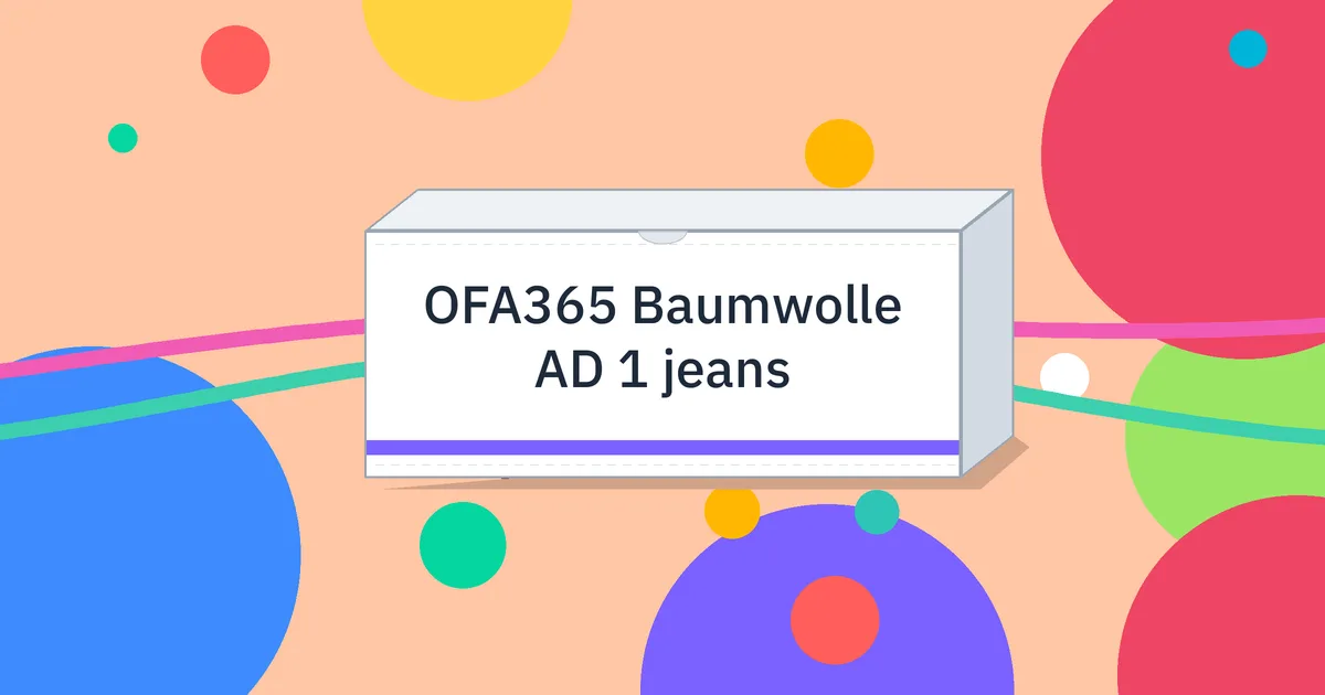 Symbolbild: Packung mit der Aufschrift OFA365 Baumwolle AD 1 jeans (PZN 16723628) – Verfügbarkeit und Bezug in Apotheken in Frankfurt am Main