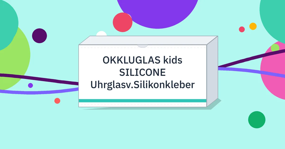 Symbolbild: Packung mit der Aufschrift OKKLUGLAS kids SILICONE Uhrglasv.Silikonkleber (PZN 19188555) – Verfügbarkeit und Bezug in Apotheken in Frankfurt am Main