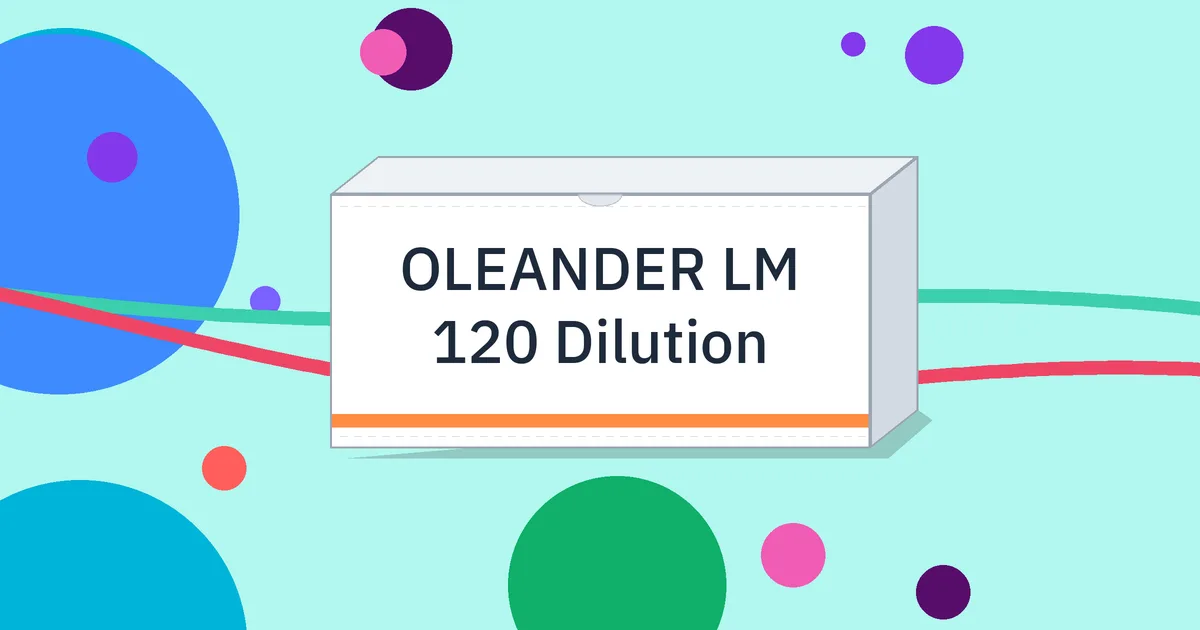Symbolbild: Packung mit der Aufschrift OLEANDER LM 120 Dilution (PZN 12971513) – Verfügbarkeit und Bezug in Apotheken in Frankfurt am Main