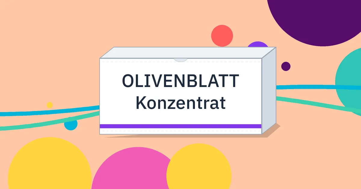 Symbolbild: Packung mit der Aufschrift OLIVENBLATT Konzentrat (PZN 01796001) – Verfügbarkeit und Bezug in Apotheken in Frankfurt am Main