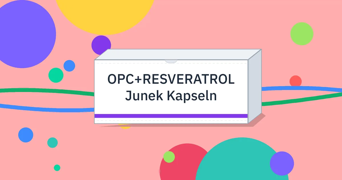 Symbolbild: Packung mit der Aufschrift OPC+RESVERATROL Junek Kapseln (PZN 07078749) – Verfügbarkeit und Bezug in Apotheken in Frankfurt am Main