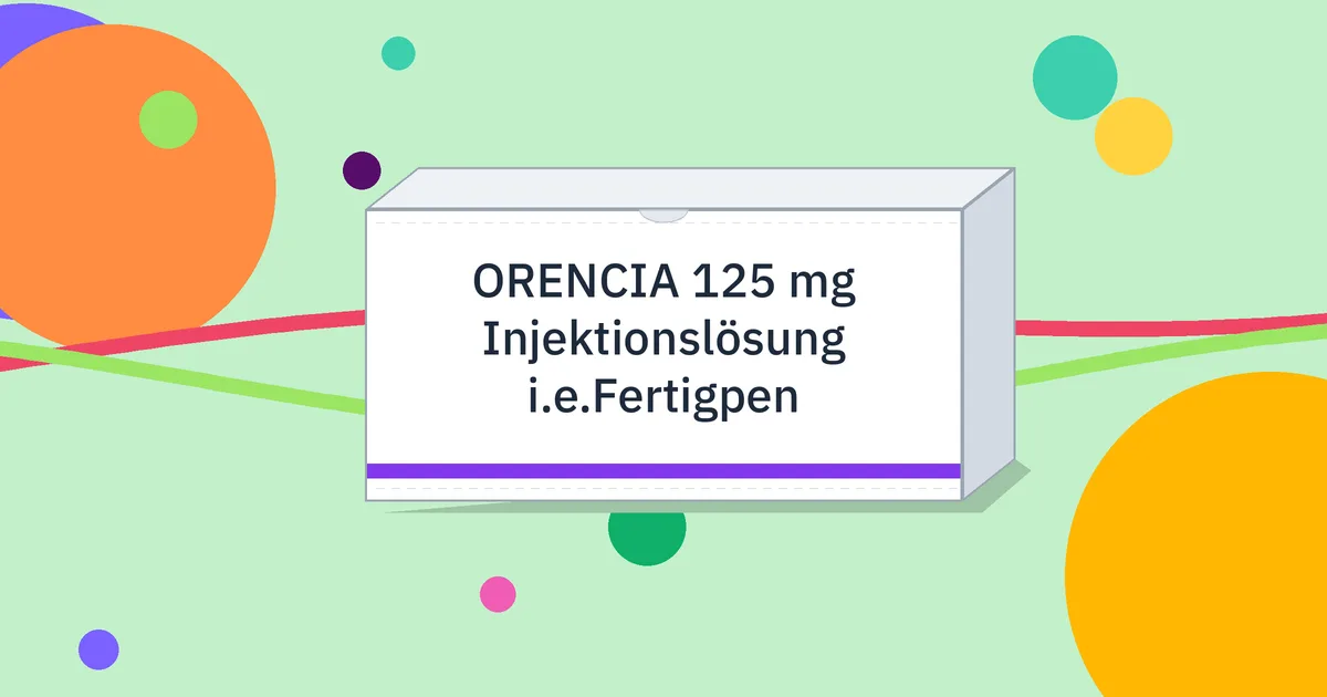 Symbolbild: Packung mit der Aufschrift ORENCIA 125 mg Injektionslösung i.e.Fertigpen (PZN 16010957) – Verfügbarkeit und Bezug in Apotheken in Frankfurt am Main